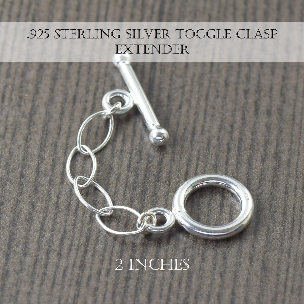 Sterling silver necklace extensions for toggle clasp, in 2-5 inches ...