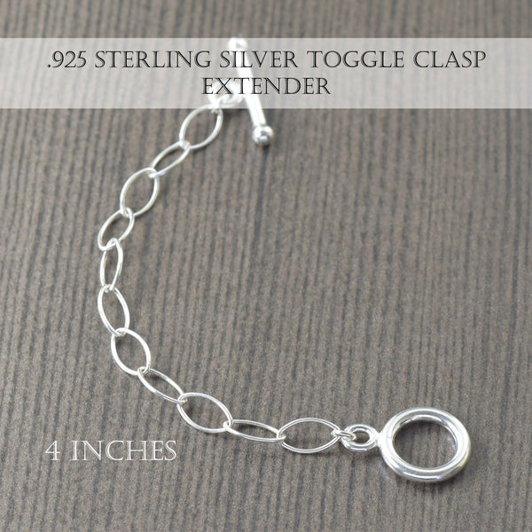 Sterling silver necklace extensions for toggle clasp, in 2-5 inches ...